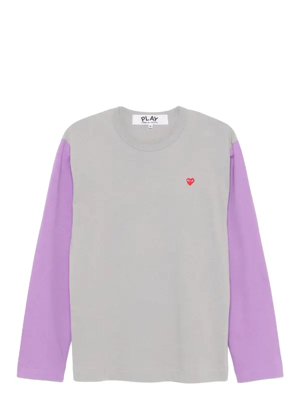 Play Comme Des Garcon Heart-patch T-shirt - Grey