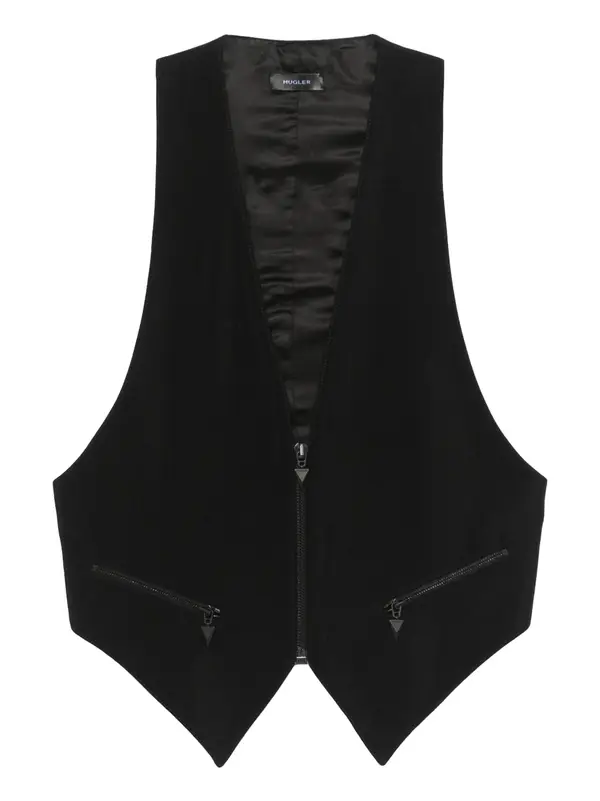 MUGLER Tailored Vest - Black