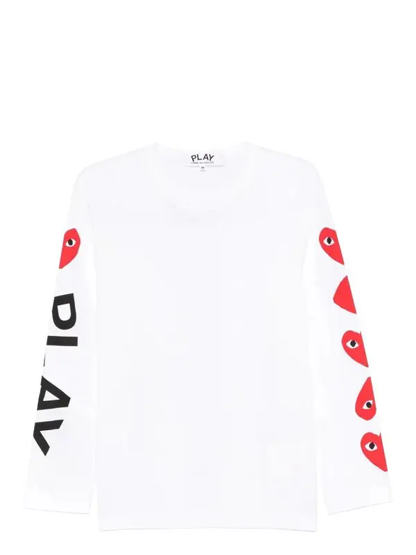Play Comme Des Garcon Logo-print T-shirt - White