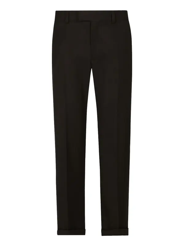Dolce & Gabbana Straight-leg Virgin Wool Trousers - Black