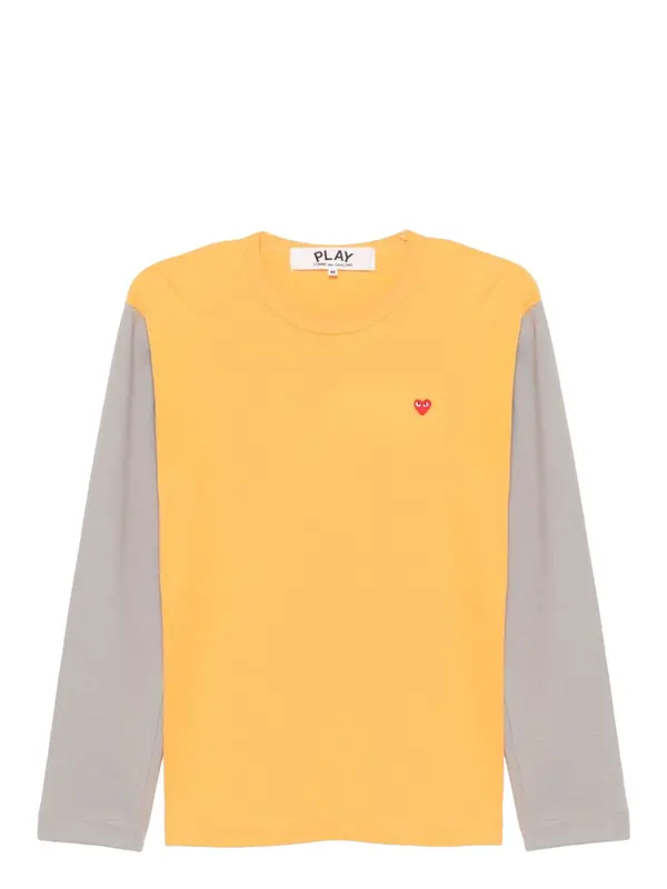 Play Comme Des Garcon Mini Heart-patch T-shirt - Orange