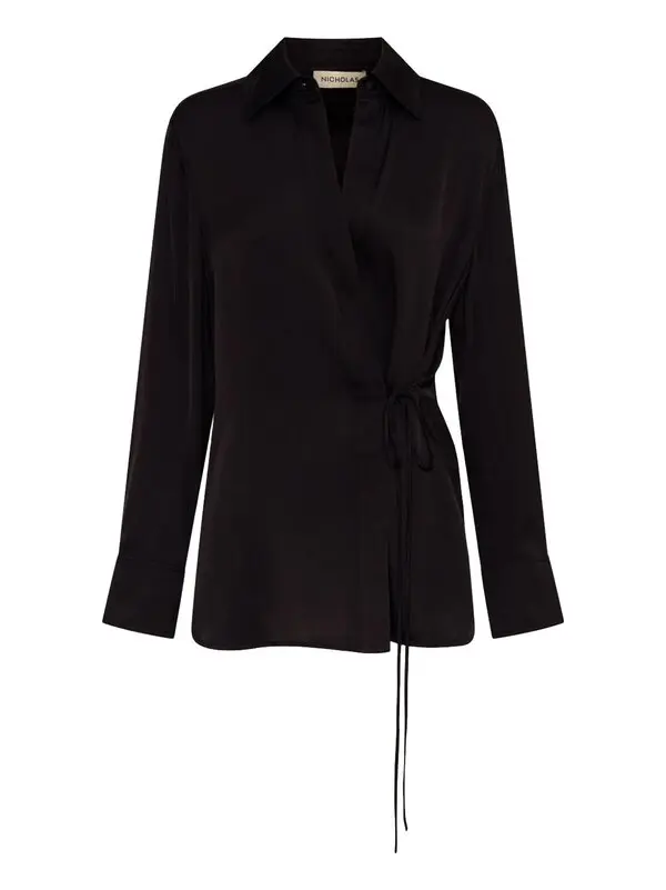 NICHOLAS Lara Wrap Shirt - Black