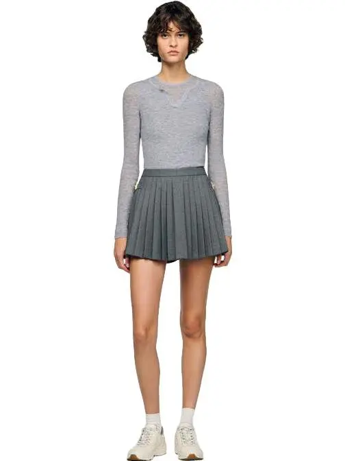 Sandro Wool Layered Effect Sweater - Grey
