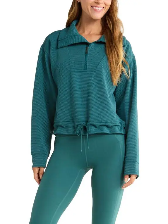 Zella Kickback Ottoman Half Zip Pullover - Teal Atlantic
