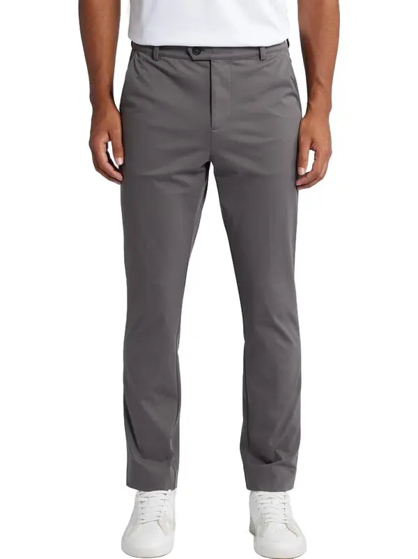 Mizzen+main Upton Flat Front Chinos - Pewter Solid