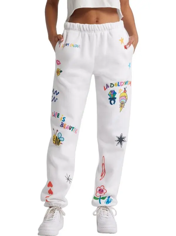 THE MAYFAIR GROUP Printed Sweatpants - White