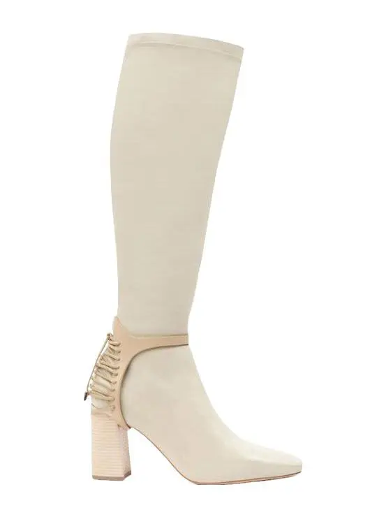 DANIELLA SHEVEL Nela Leather Boots - Ivory