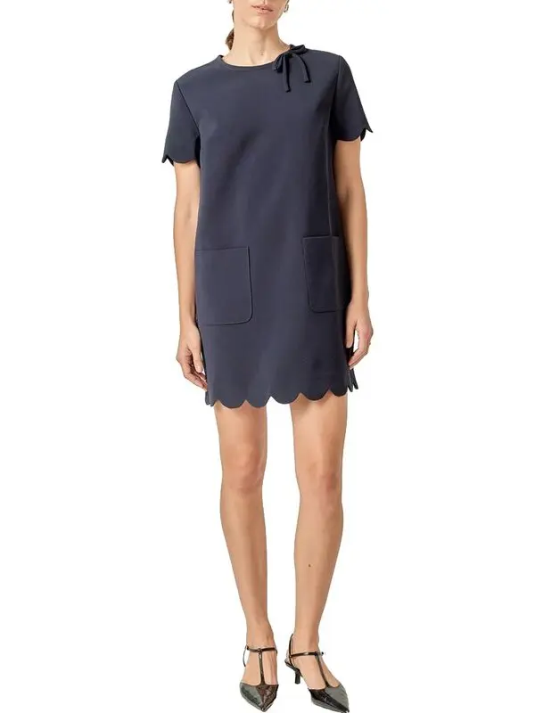 English Factory Scallop Mini Dress - Navy