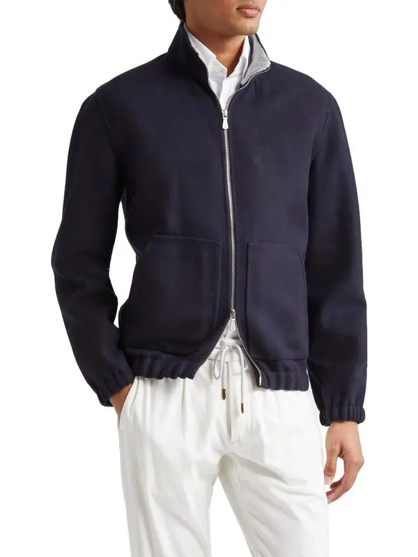 Eleventy Wool Double Face Jacket - Navy Blue