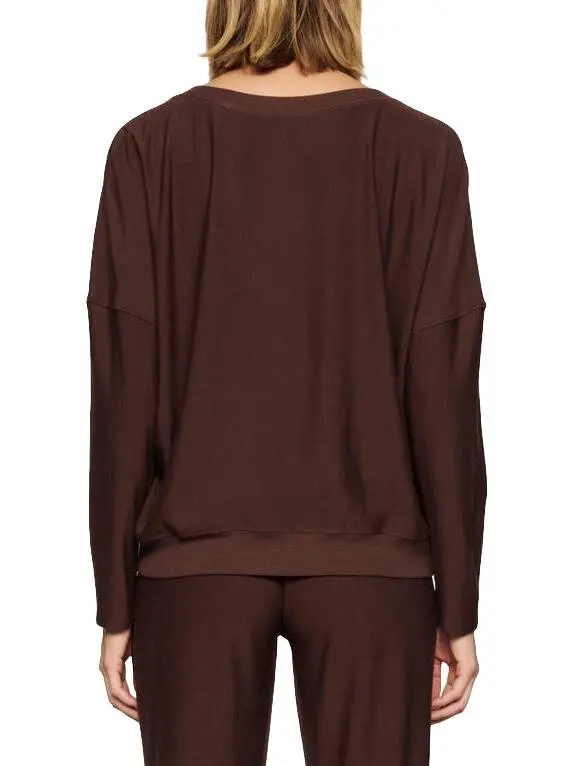 Eberjey Softest Sweats Lounge Pullover - Chocolate