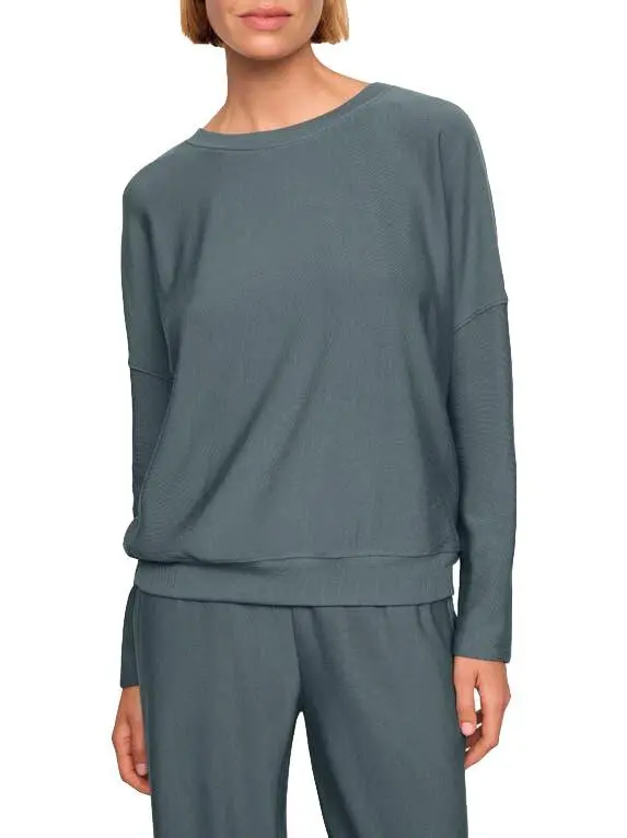 Eberjey Softest Sweats Lounge Pullover - Stone Blue