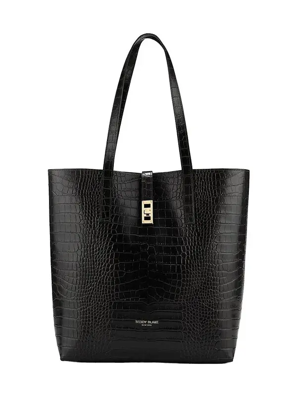 TEDDY BLAKE Nina Croco 12 Tote Bag - Black&red