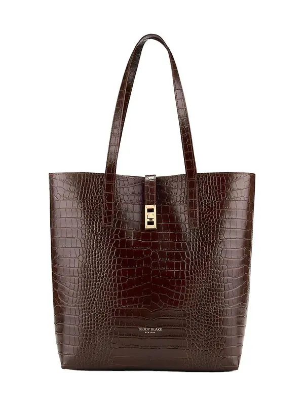 TEDDY BLAKE Nina Croco 12 Tote Bag - Brown