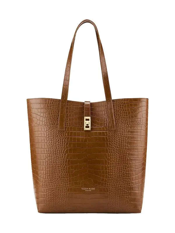 TEDDY BLAKE Nina Croco 12 Tote Bag - Camel
