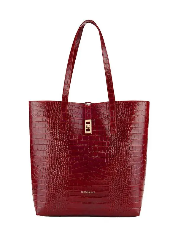 TEDDY BLAKE Nina Croco 12 Tote Bag - Darkred