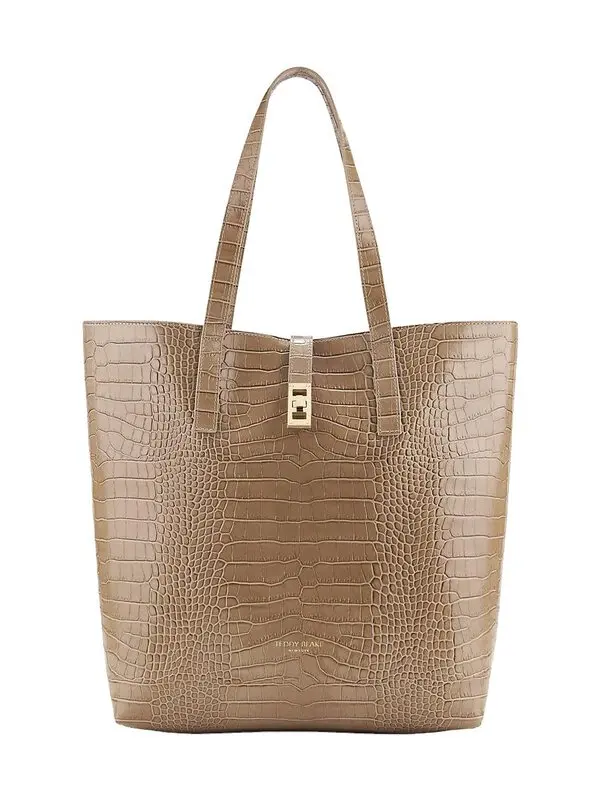 TEDDY BLAKE Nina Croco 12 Tote Bag - Lightbeige