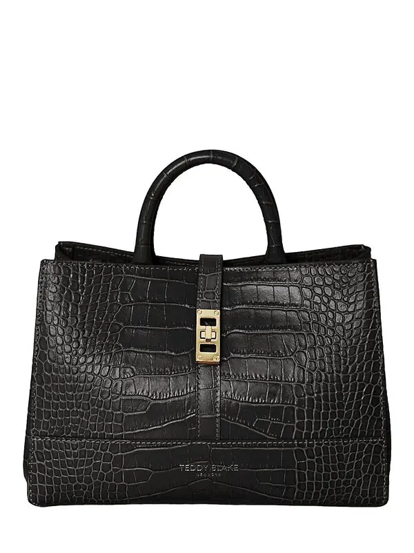 TEDDY BLAKE Lola Croco 10 Handbag - Black