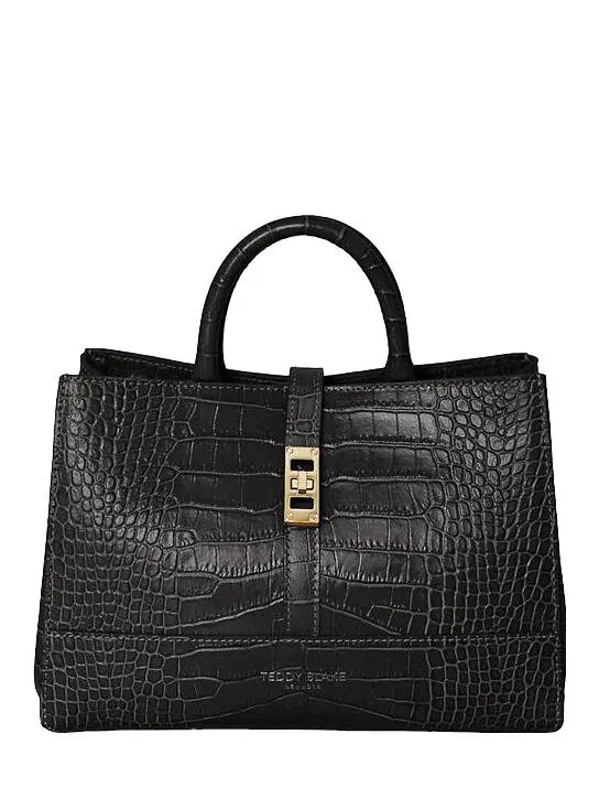 TEDDY BLAKE Lola Croco 10 Handbag - Black