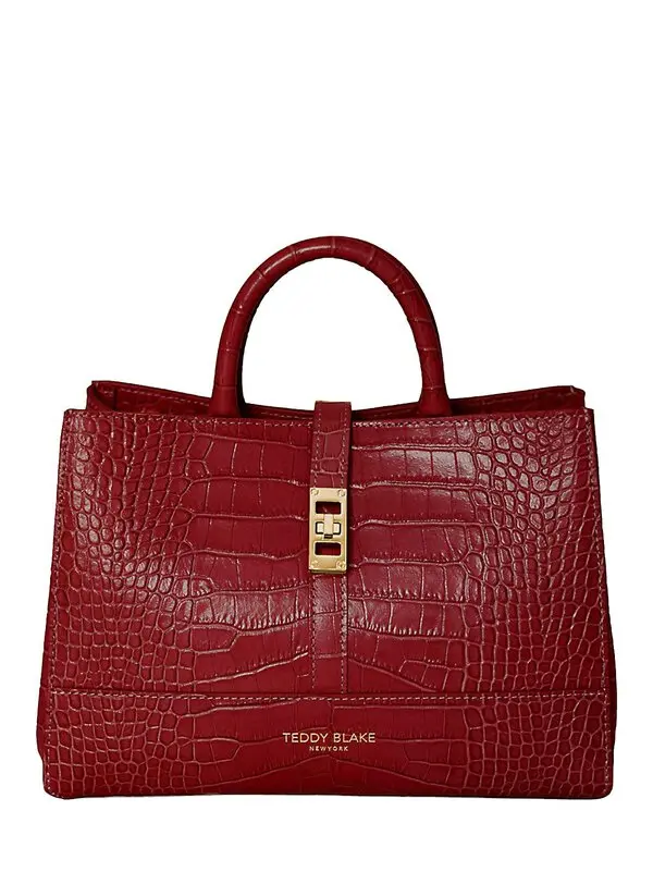 TEDDY BLAKE Lola Croco 10 Handbag - Darkred