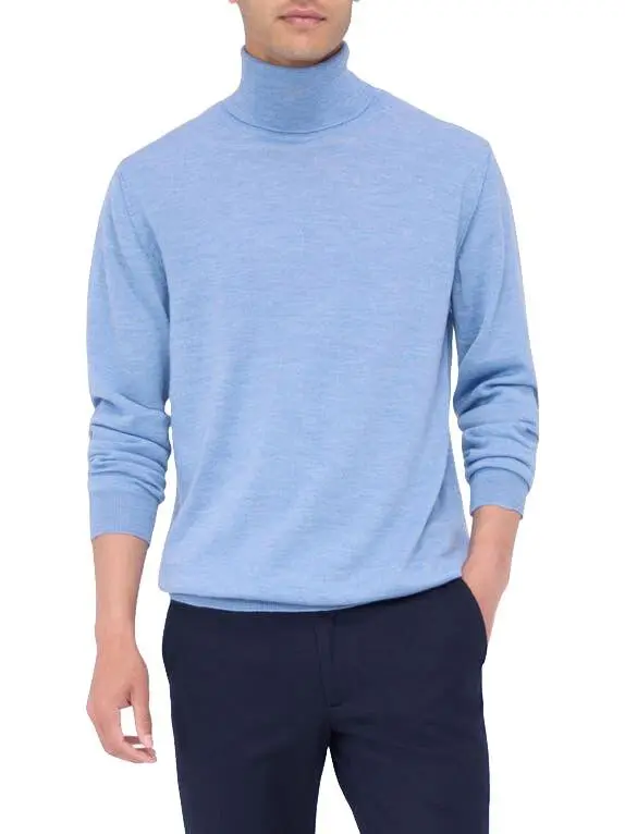 Bugatchi Sawyer Merino Wool Turtleneck Sweater - Air Blue