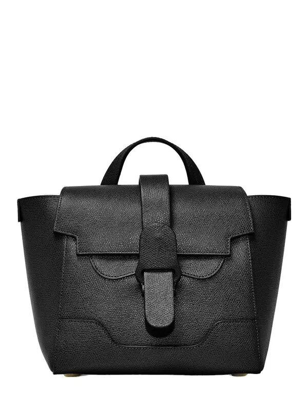 Senreve Mini Maestra Pebbled Leather 4-way Convertible Handbag - Noir