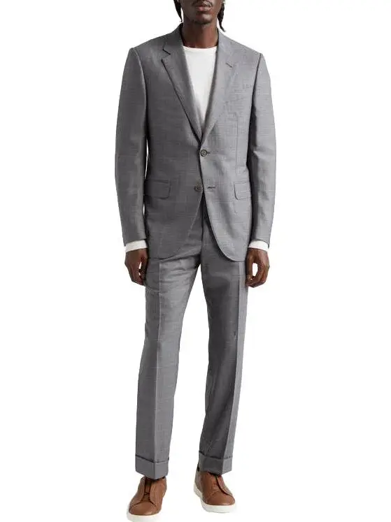 Zegna Centoventimila Couture Wool Suit - Light Grey
