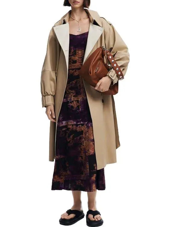 Desigual Cotton Trench Coat - Brown
