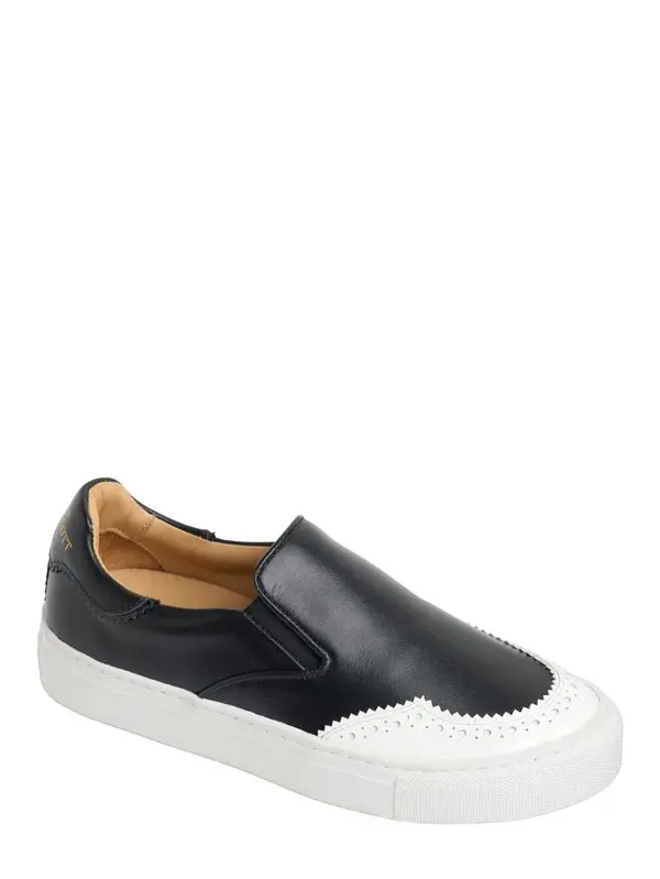 The Office Of Angela Scott The Harper Leather Sneaker - Black/white