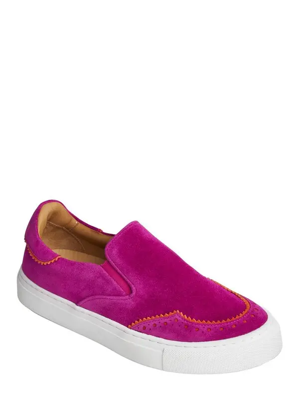 The Office Of Angela Scott The Harper Leather Sneaker - Fuchsia