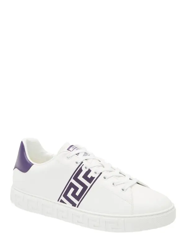 Versace Barocco Greca Jacquard Low Top Sneakers - 2w3d0 White Wood
