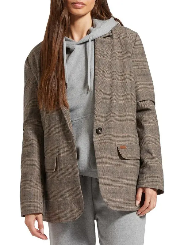 Brixton Houndstooth Stretch Cotton Sport Coat - Brown/cream Houndstooth