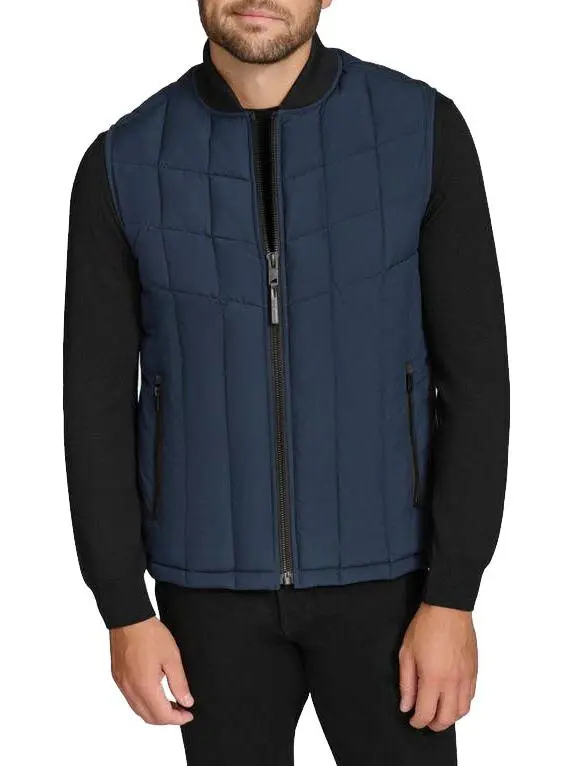 Andrew Marc Water Resistant Quilted Puffer Vest - Ink