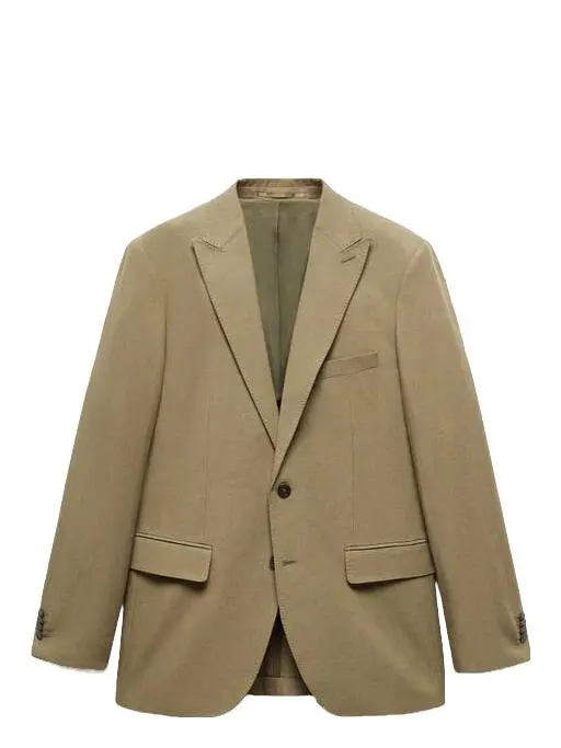 Mango Slim Fit Lyocell & Cotton-blend Sport Coat - Khaki
