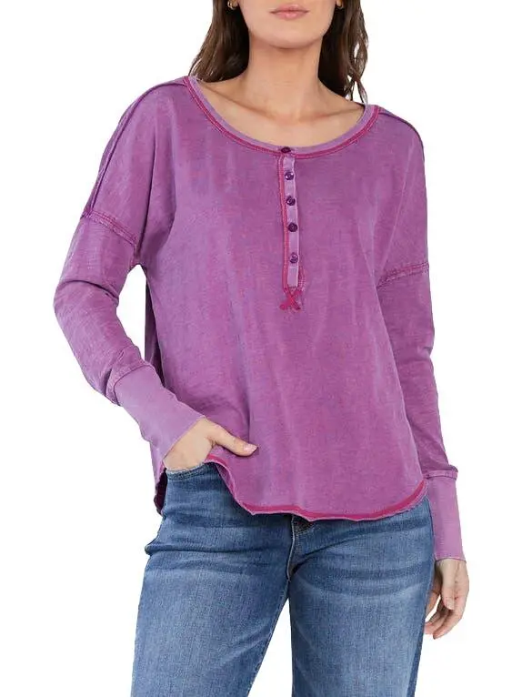 BILLY T Parker Cotton Henley - Berry