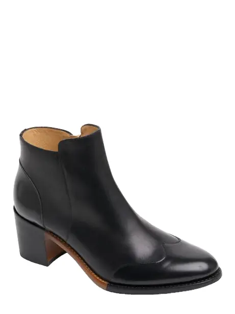 The Office Of Angela Scott Miss Rosario Wingtip Bootie - Black On Black
