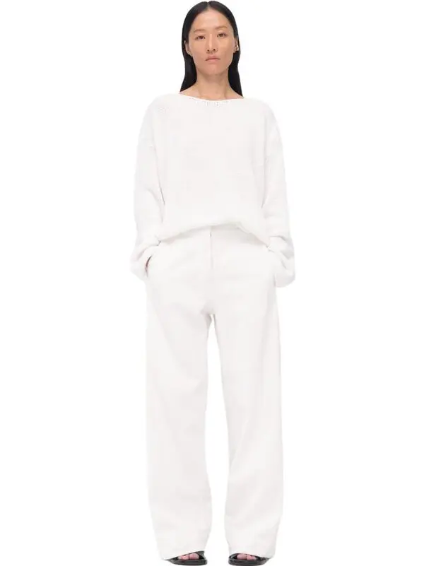 Another Tomorrow Draped Knit Sweater - White