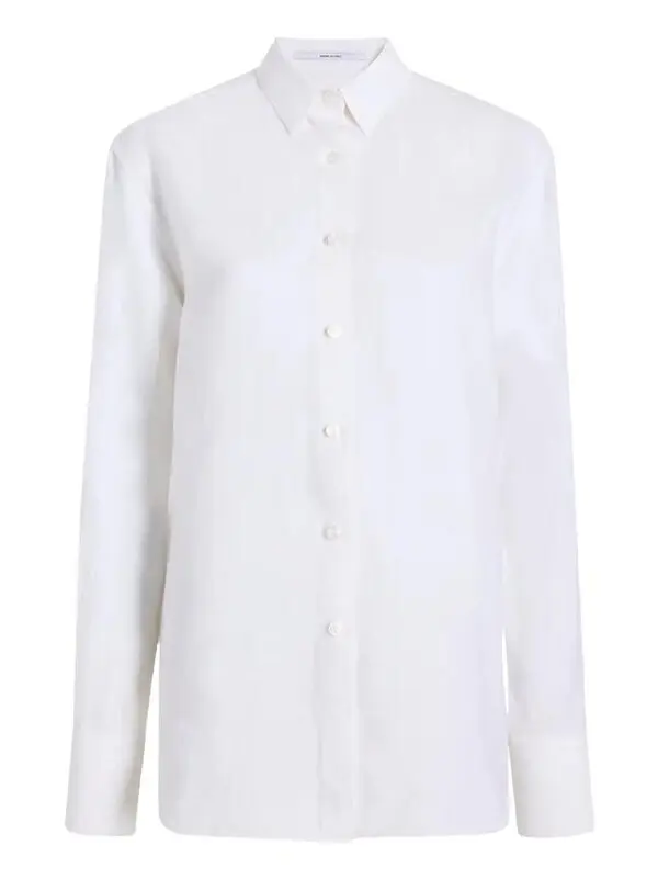 Another Tomorrow Linen Oversized Shirt - White