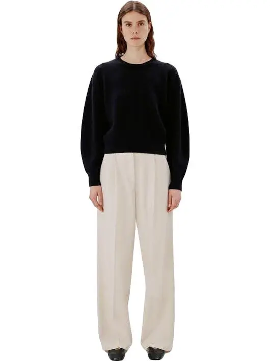 Another Tomorrow Cashmere Knit Sweatshirt - Black