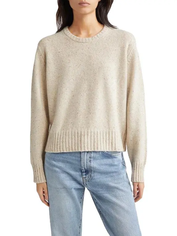 Johnstons Of Elgin Relaxed-fit Cashmere Donegal Sweater - Cream Dun Donegal