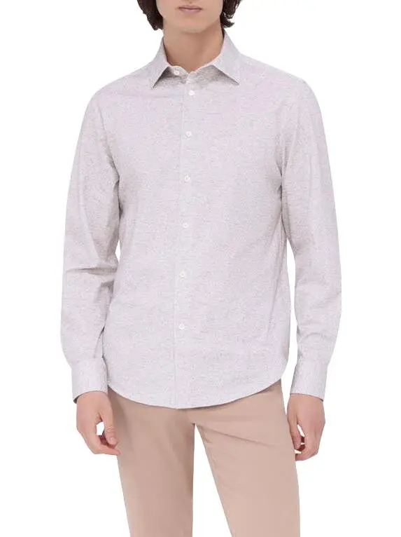 Bugatchi James Ooohcotton® Heathered Button-up Shirt - Cinnamon