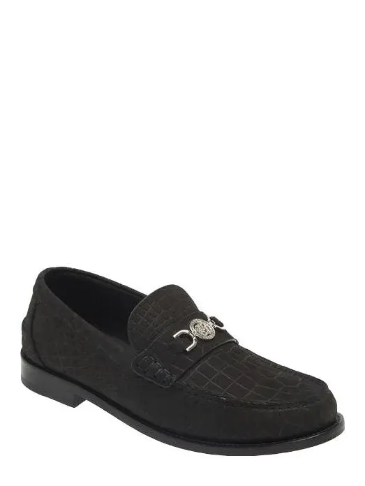 Versace Medusa '95 Croc-embossed Leather Loafer - Black-palladium