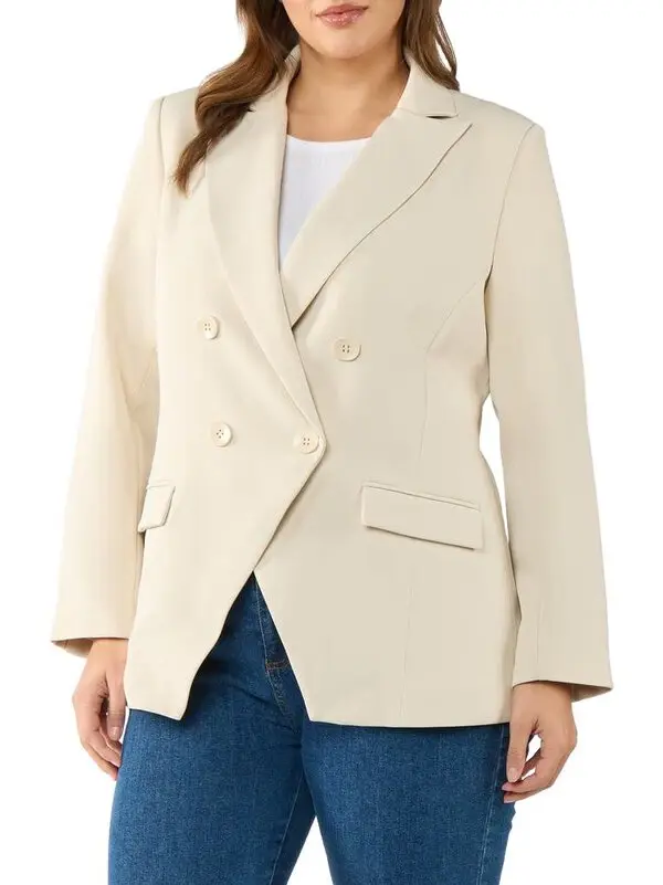 ESTELLE Sophie Double Breasted Jacket - Nude
