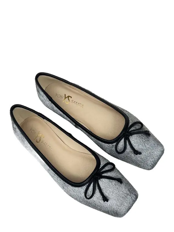 Yosi Samra Cara Metallic Ballet Flat - Silver Calf Hair