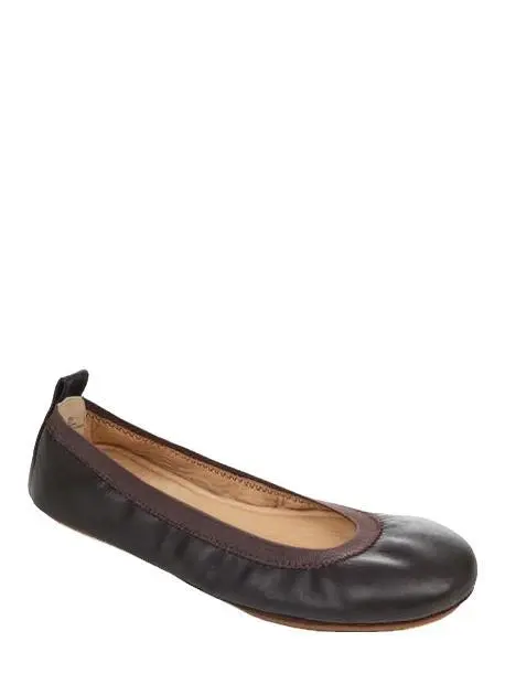 Yosi Samra Samara Foldable Ballet Flat - Ground Coffee Leather