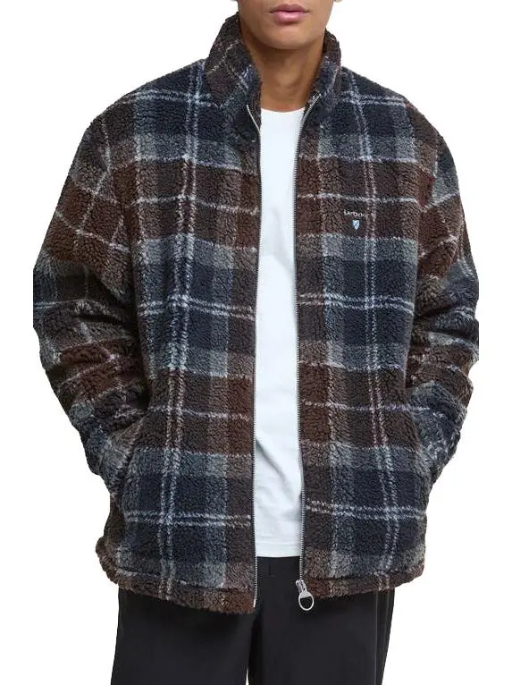 Barbour Tartan Faux Shearling Jacket - Midnight Oak Tartan