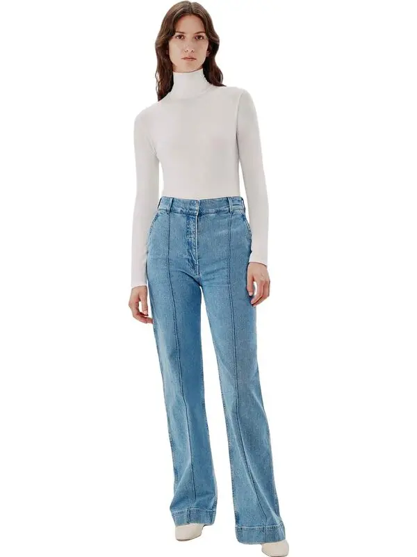 Another Tomorrow Turtleneck Bodysuit - White