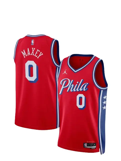 JORDAN BRAND Tyrese Maxey Philadelphia 76ers Statement Edition Swingman Jersey - Red