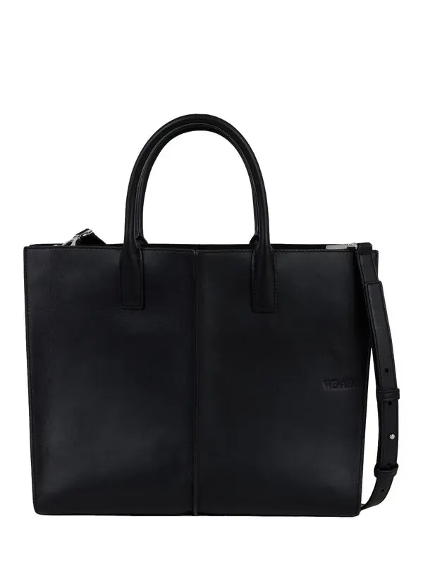 WE-AR4 Structured Leather Tote - Black