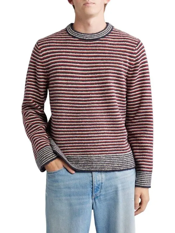 BDG URBAN OUTFITTERS Micro Stripe Pullover Sweater - Red Stripe