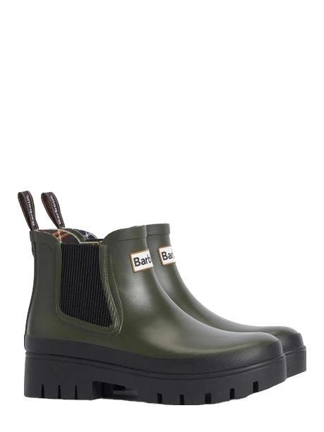 Barbour Halton Waterproof Chelsea Rain Boot - Olive/black